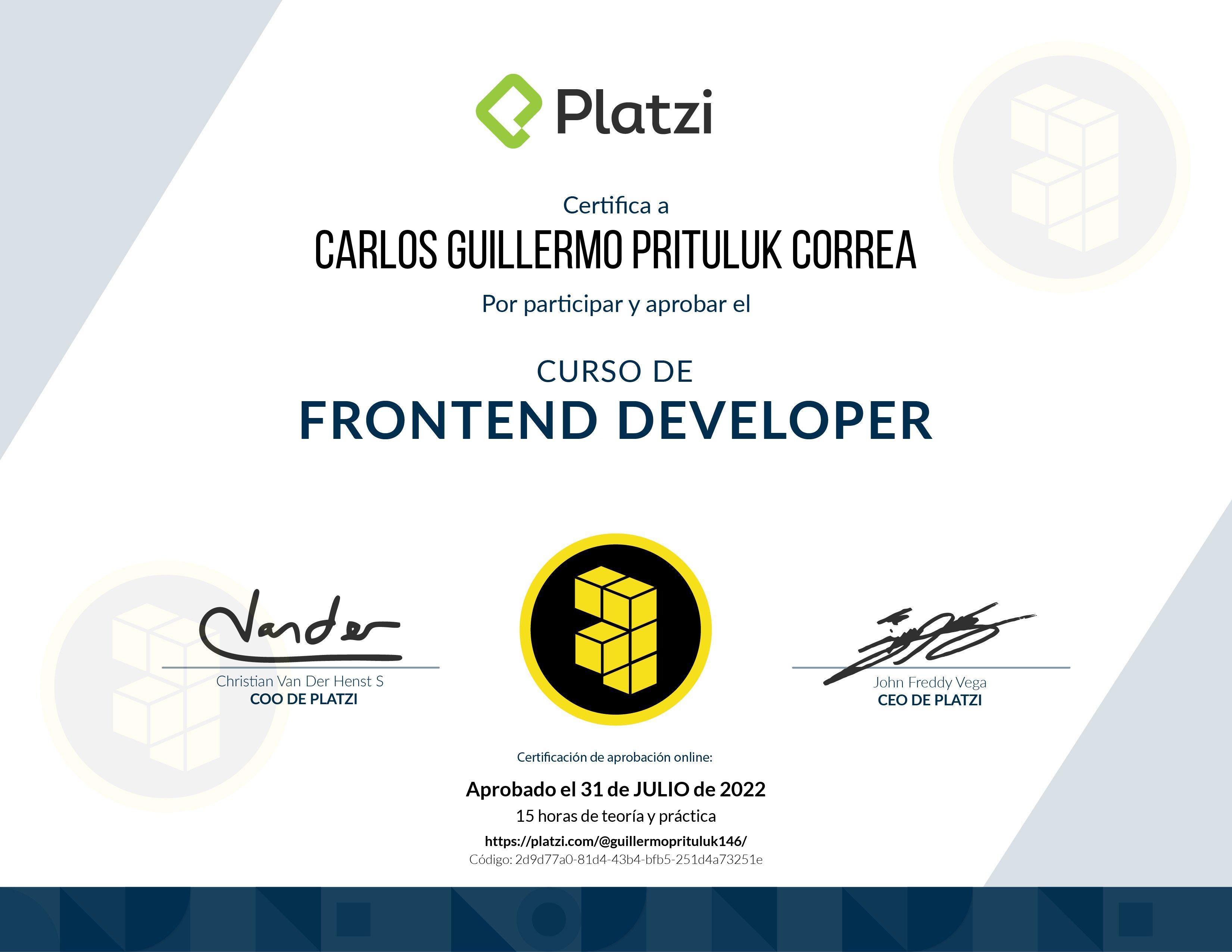 Guillermo Prituluk - Frontend Developert