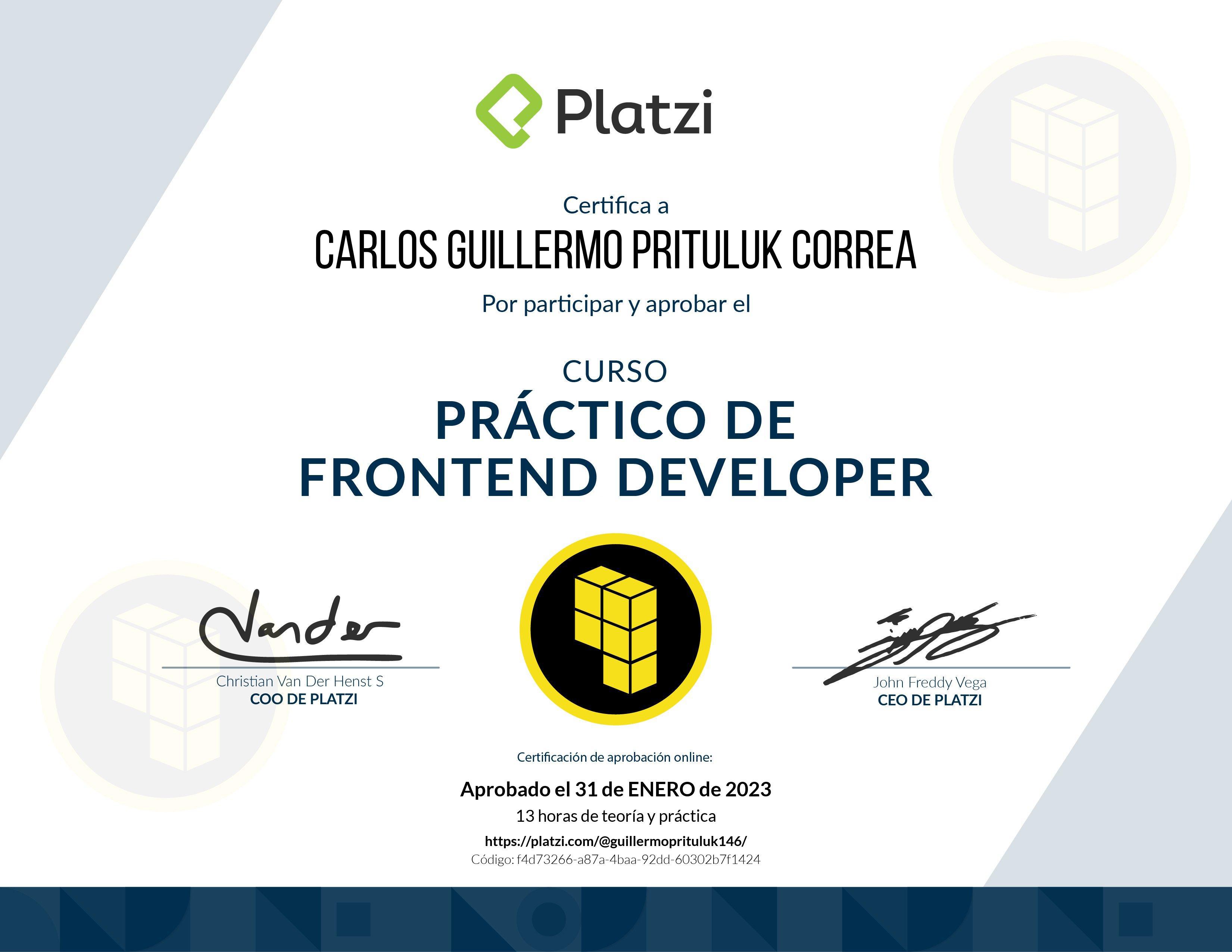 Guillermo Prituluk - Frontend Developert